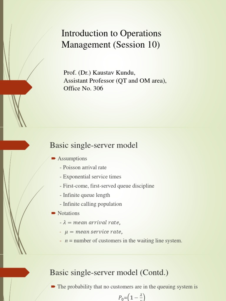 Introduction To Operations Management (Session 10) | PDF | Statistical ...