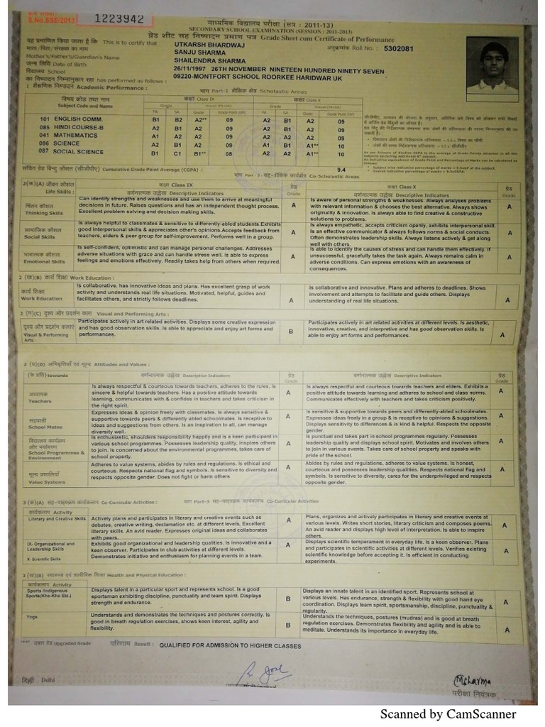 10th Marksheet | PDF