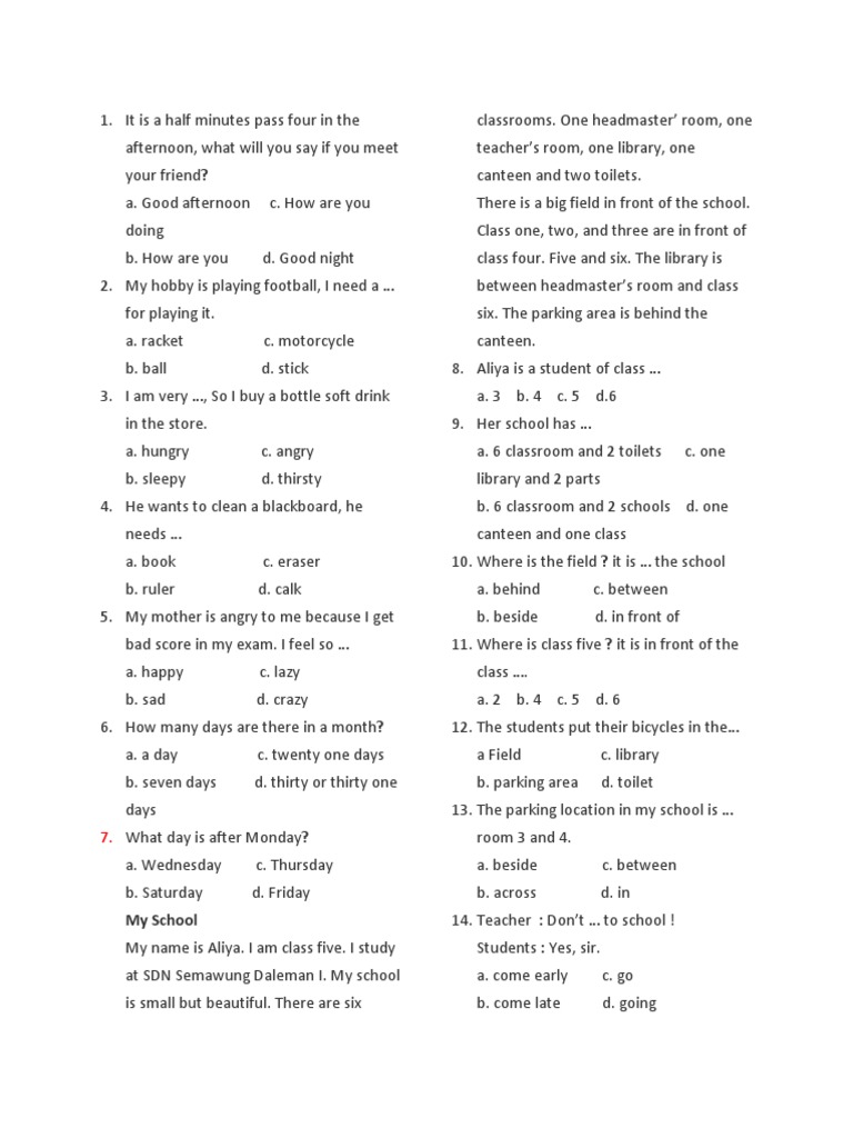 Soal Kelas 5 SD | PDF