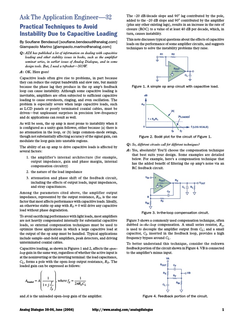 Capacitive Loading | PDF | Amplifier | Operational Amplifier