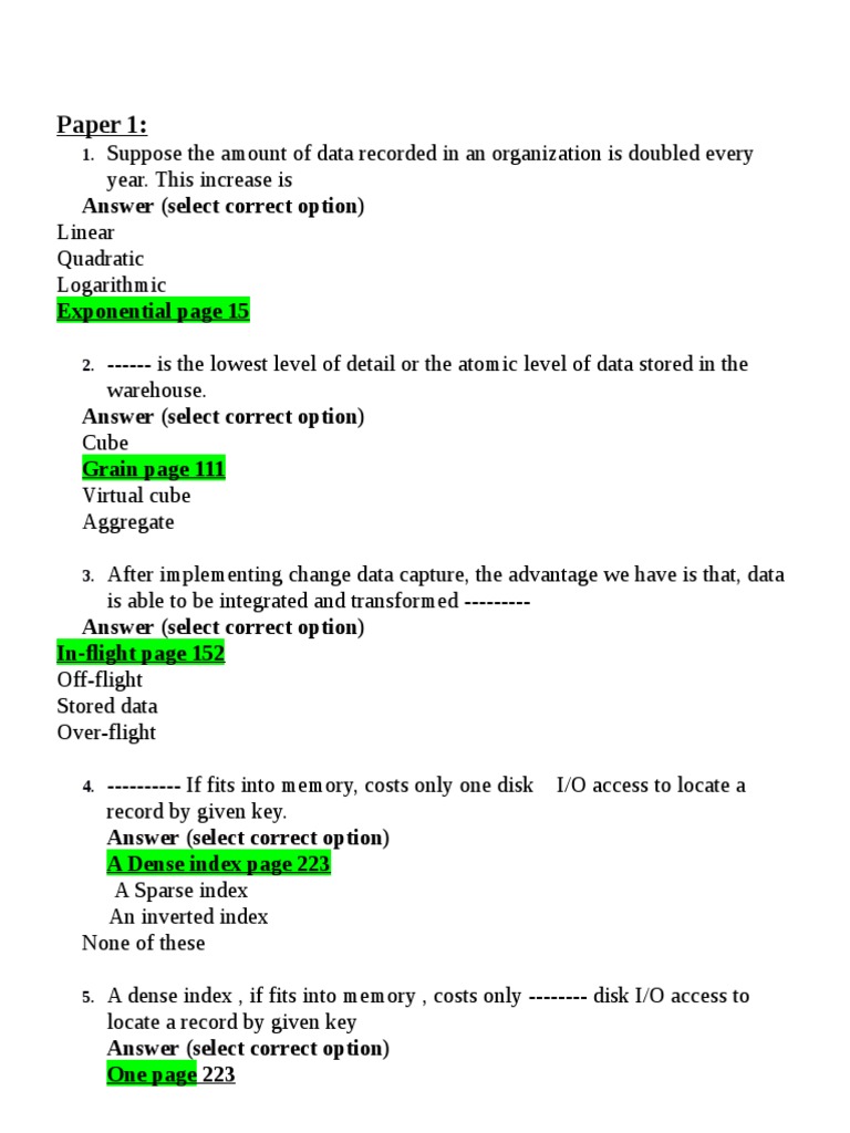 Solved Objective Finalterm Mega Paper by Syeda 2 | PDF | Data Warehouse ...