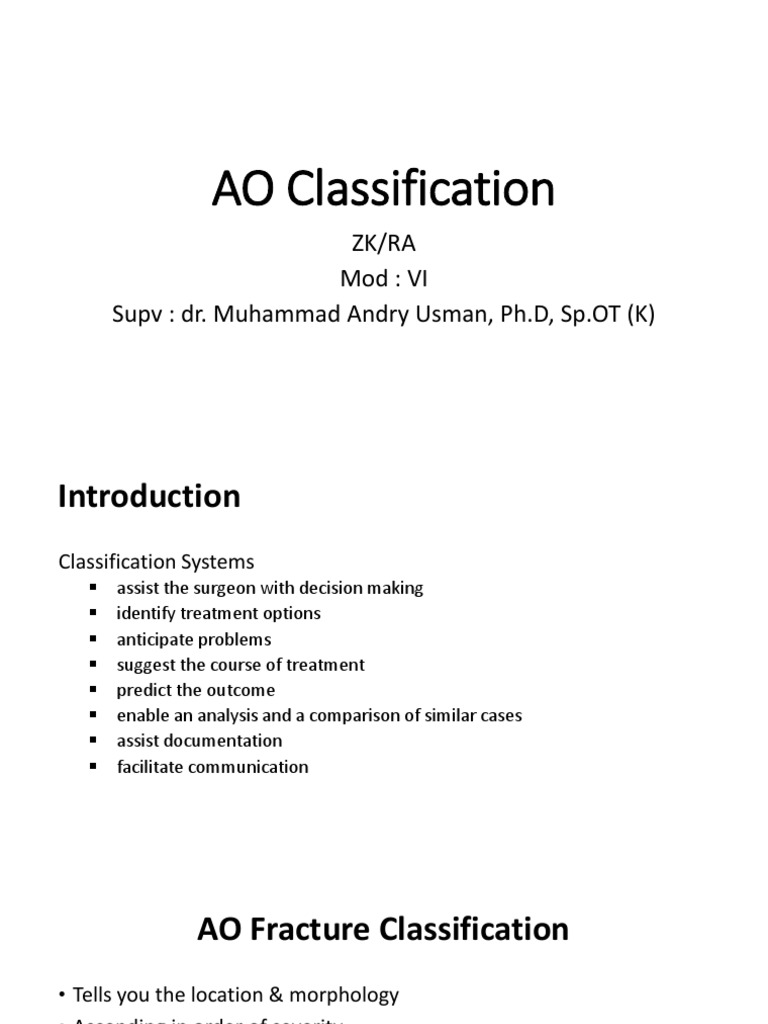 AO Classification Adult | PDF | Musculoskeletal System | Skeletal System