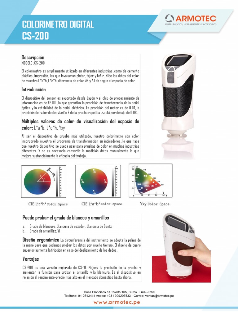 Colorímetro Digital CS-200 | PDF | Color | Informática y tecnología de ...