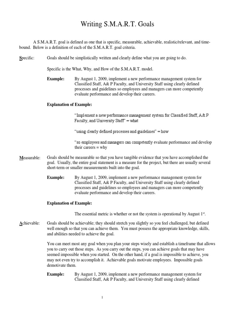 Writing SMART Goals | PDF | Performance Management | Goal