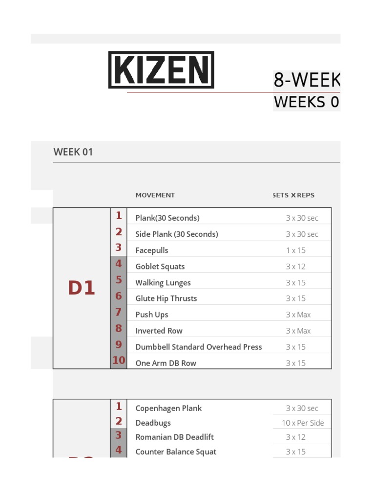 8 Week Beginner Program (No Barbell) - Free Preview | PDF | Games Of Physical Skill | Hobbies