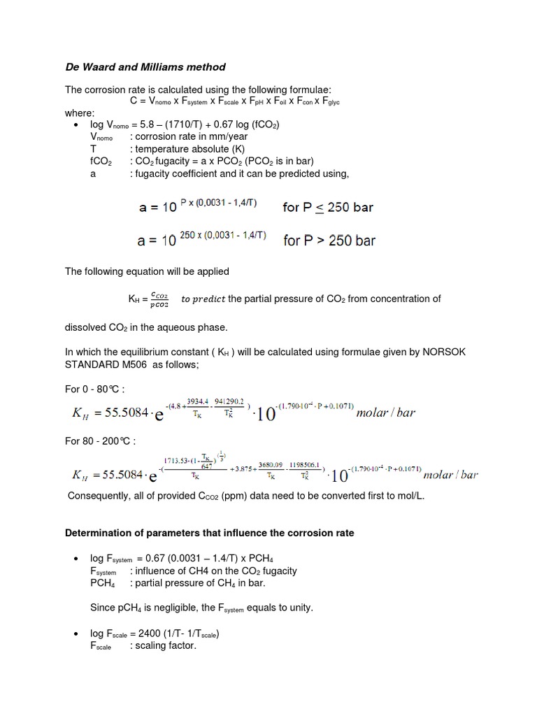 De Waard and Milliams Method: Nomo System Scale PH Oil Con Glyc ...