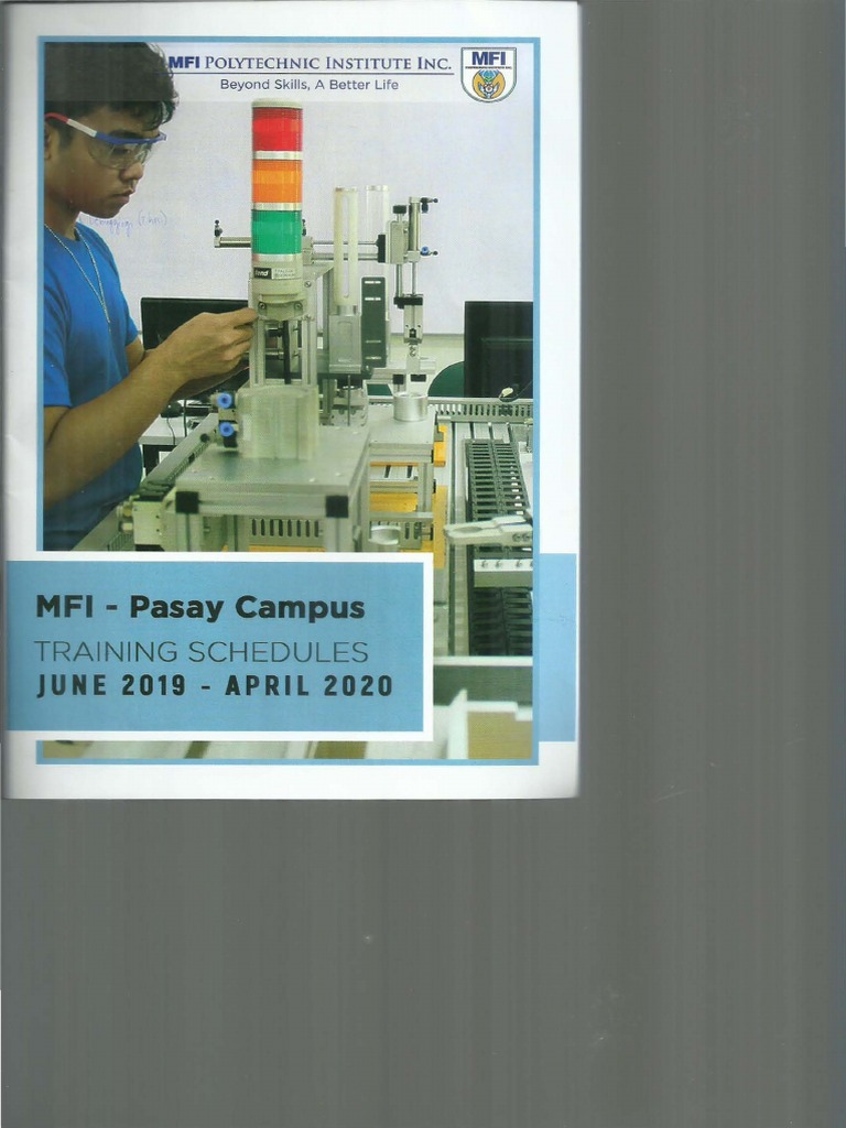 MFI Manual Training Schedule For Master Electrician | PDF | Automation ...