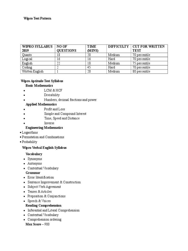 Wipro Test Pattern | PDF | Queue (Abstract Data Type) | Matrix ...