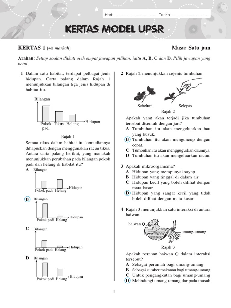 Jawapan Kertas Model Upsr Modul Aktiviti Pintar Cerdas Sains Tahun 6 ...