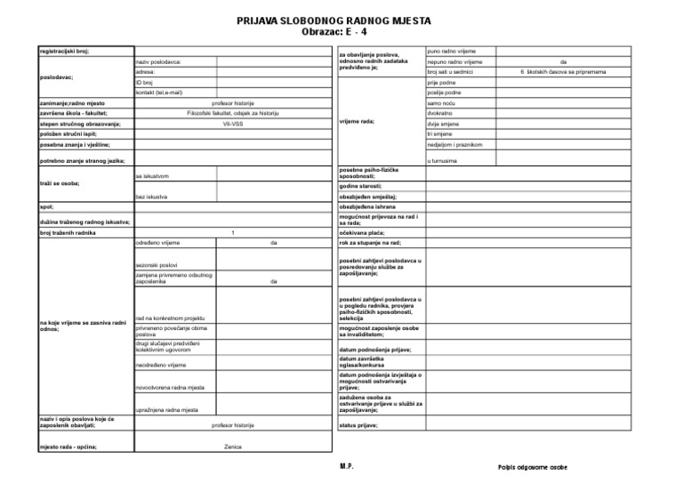 Obrazac E-4-His | PDF