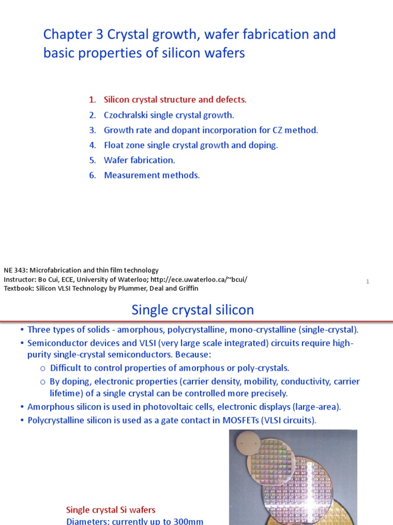 Chapter 3 Wafer Fabrication - I | PDF | Dislocation | Crystallographic Defect