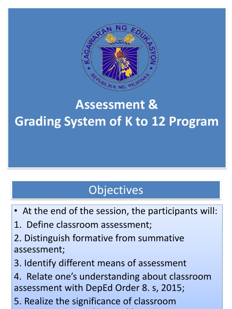 Assessment & Grading System of K To 12 Program | PDF | Educational Assessment | Rubric (Academic)