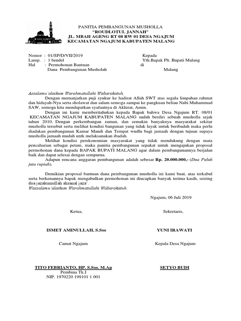 Proposal Kamar Mandi Musholla | PDF