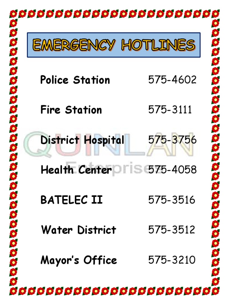Emergency Hotline | PDF