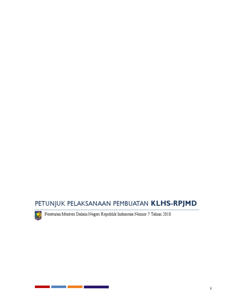 Panduan KLHS-RPJMD Permendagri 7/2018 | PDF