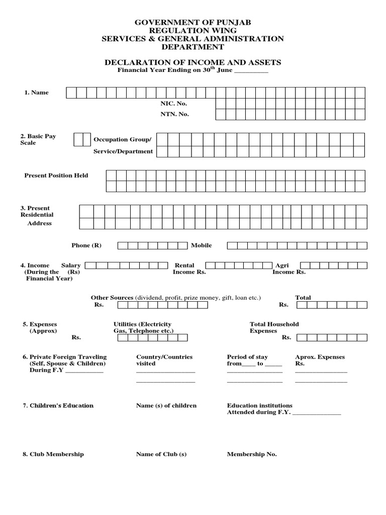 Declaration of Assets | PDF | Deposit Account | Banks
