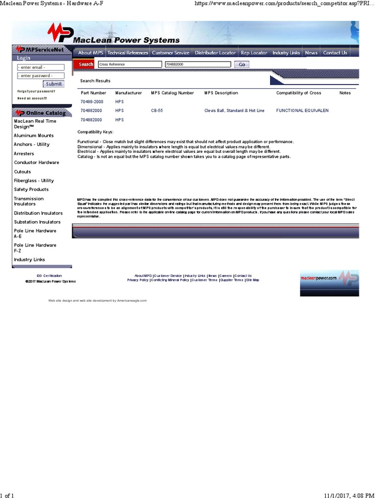 Maclean Power Systems - Hardware A-F | PDF | Insulator (Electricity ...