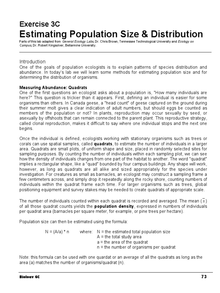 3 C Estimating Population Sized I | PDF | Mean | Variance