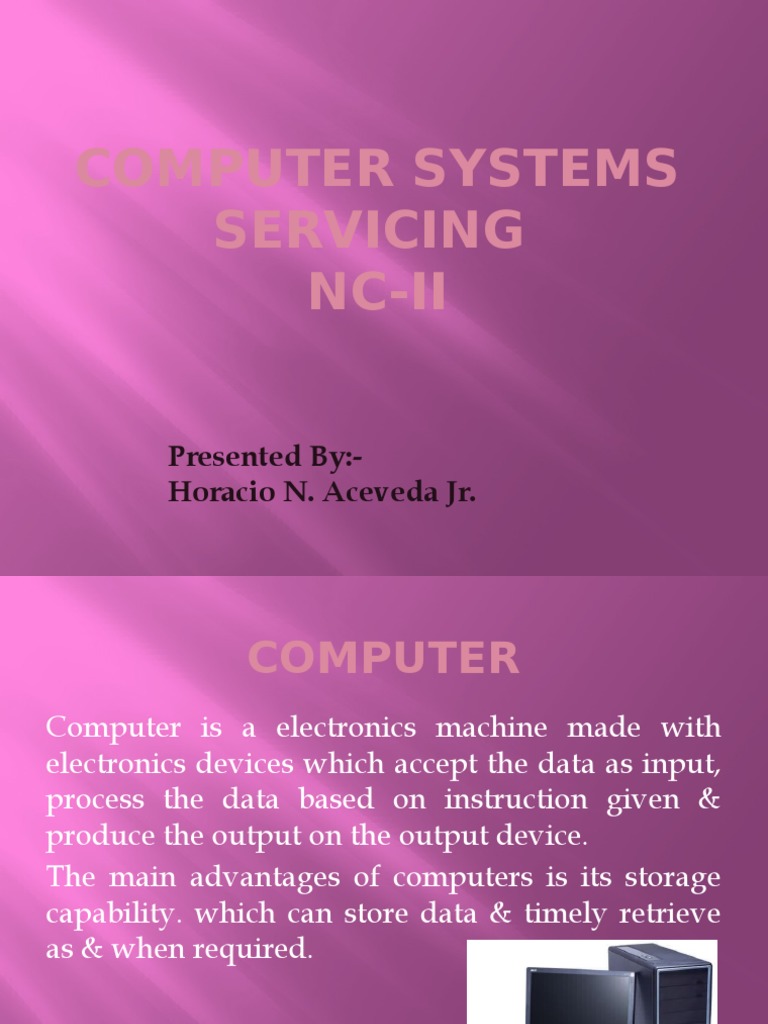 COC 1 - Computer Systems Servicing Presentation by Horacio N. Aceveda JR | PDF | Read Only ...