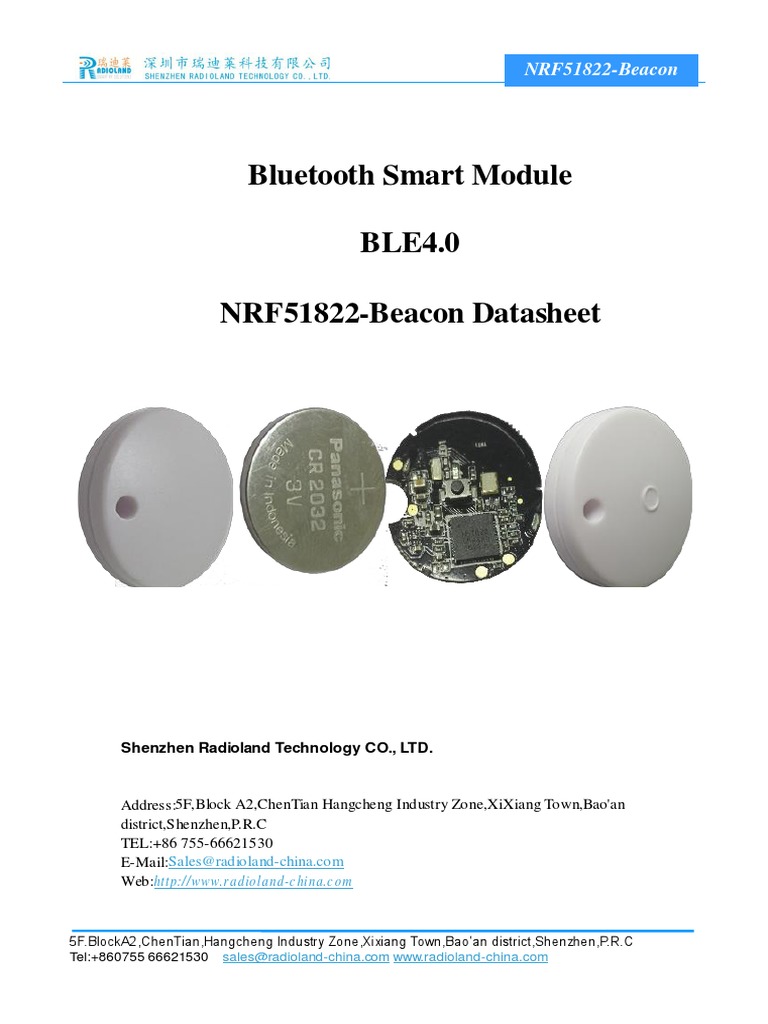 5807 NRF51822-Beacon PDF | PDF | Wireless | Mobile Technology