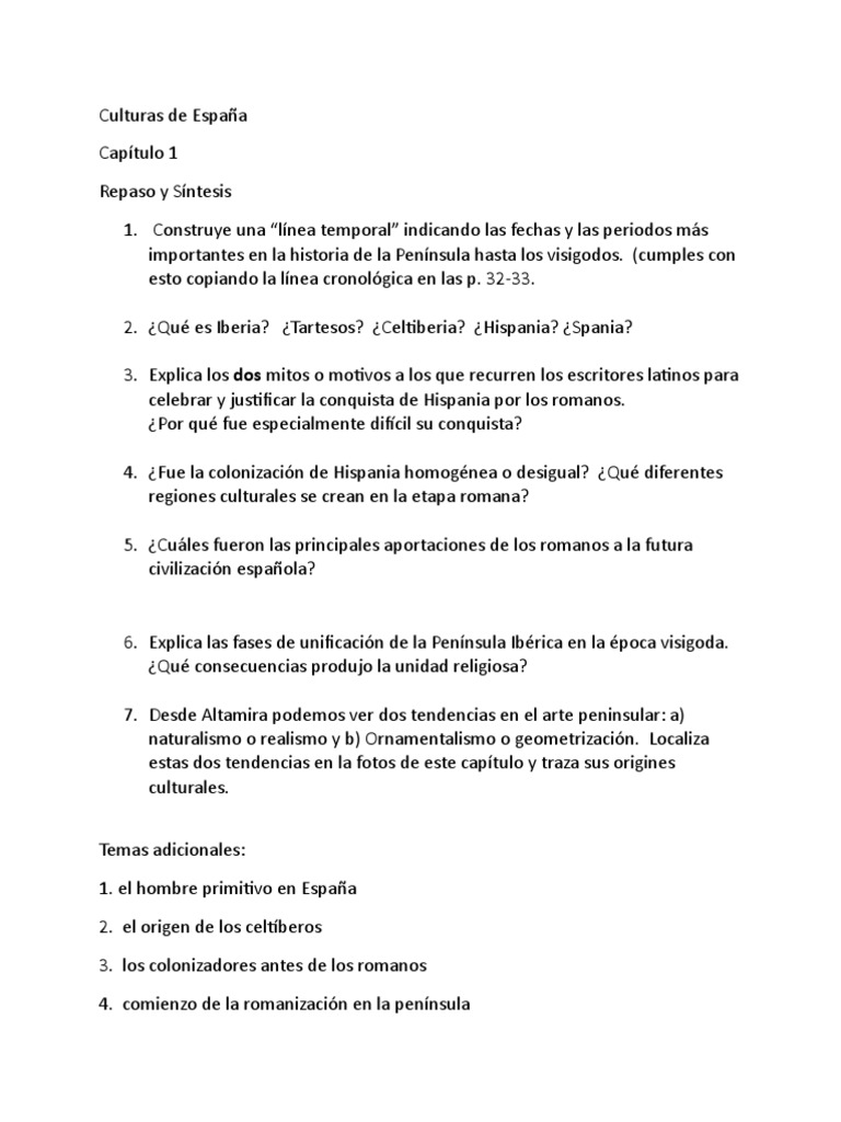 Culturas de Espana 1 | PDF