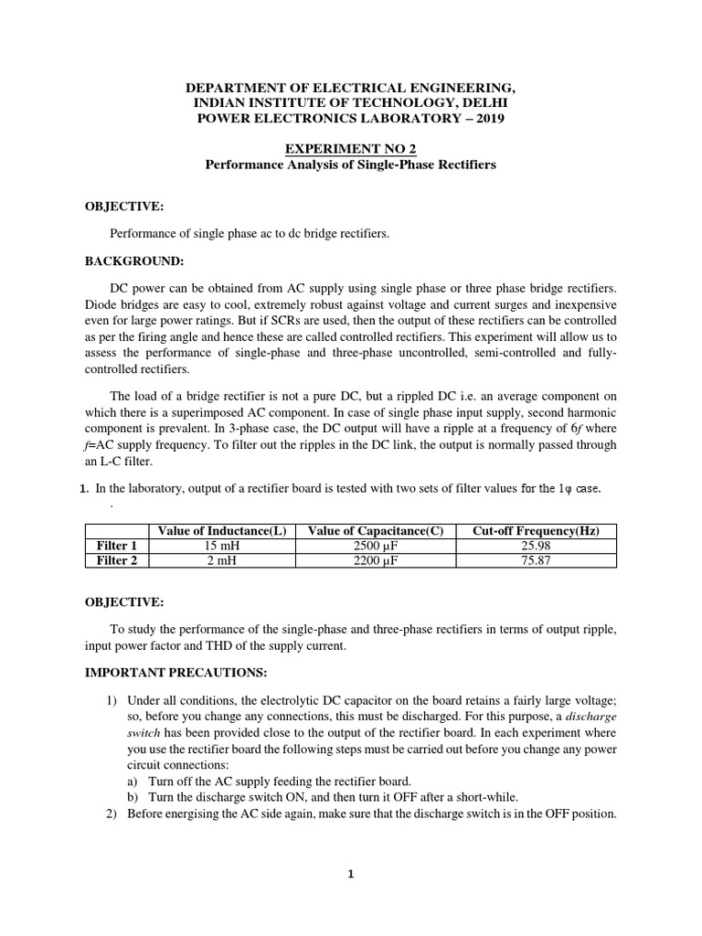 Single Phase Rectifiers | PDF | Rectifier | Ac Power
