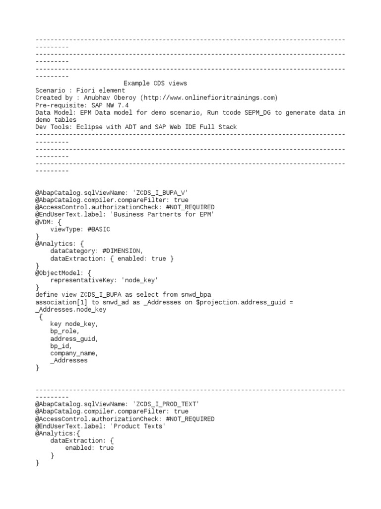 CDS Views For Fiori Fiori Elements | PDF | Information Retrieval | Computer Programming