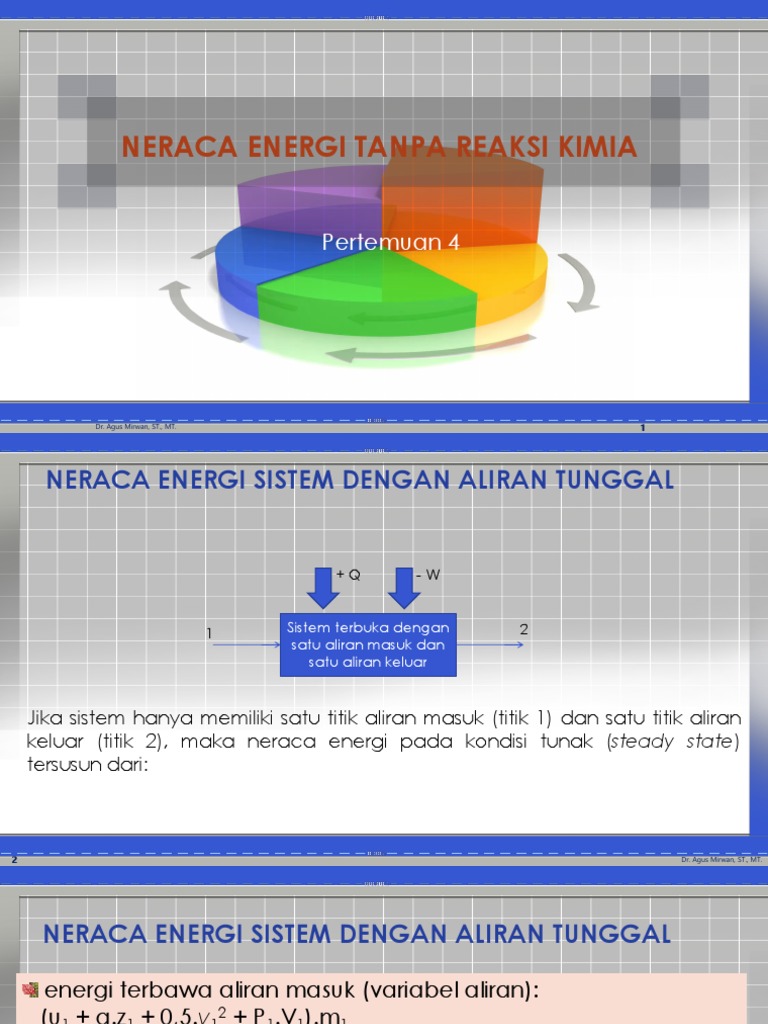 4.neraca Energi Tanpa Reaksi Kimia - Sistem Tertutup & Terbuka - 14!03!2018 | PDF