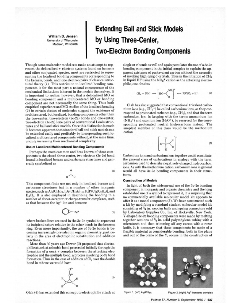 Extending Ball and Stick Models by Using Hree-Center, Two-Electron ...