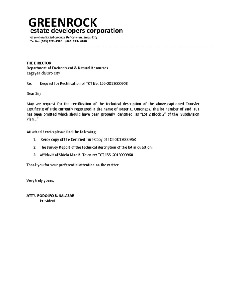 Letter To DENR | PDF