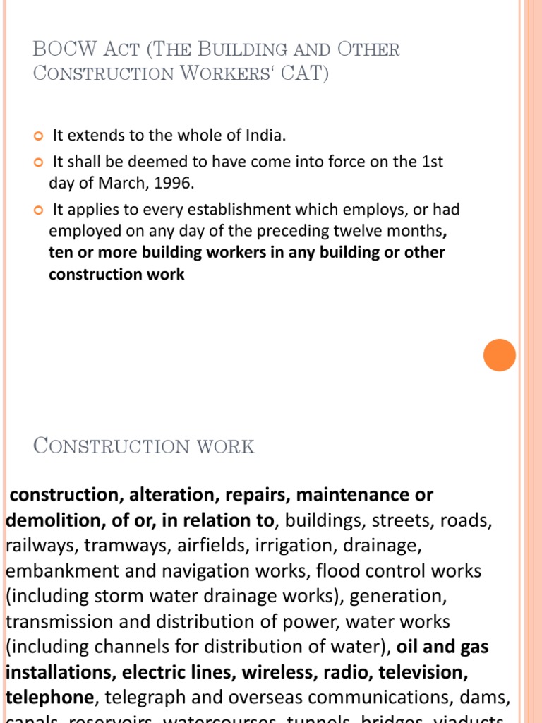 Bocw A (T B O C W CAT) : CT HE Uilding and Ther Onstruction Orkers | PDF | Crane (Machine ...