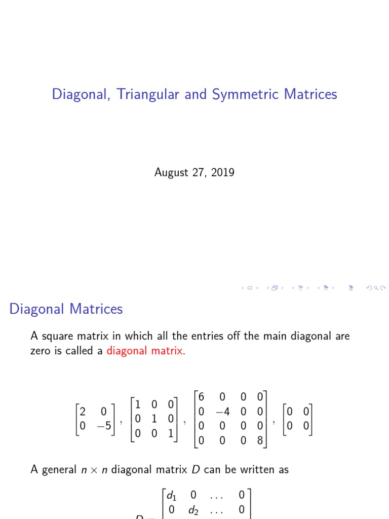 Matriks Simetri, Diagonal Dan Segitiga | PDF | Matrix (Mathematics ...