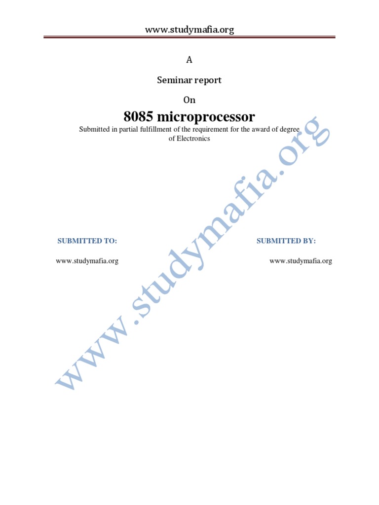 Ece 8085 Microprocessor PDF Report | PDF | Central Processing Unit | Microprocessor