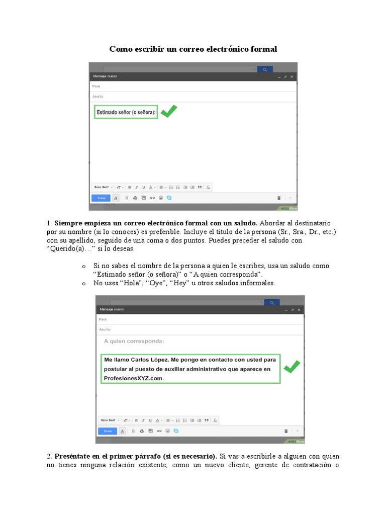 Como Escribir Un Correo Electrónico Formal | PDF | Informática y ...