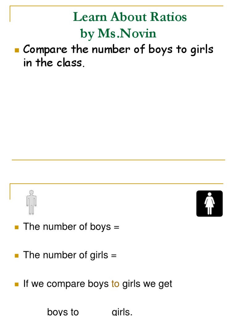 Learn About Ratios by Ms - Novin: Compare The Number of Boys To Girls ...
