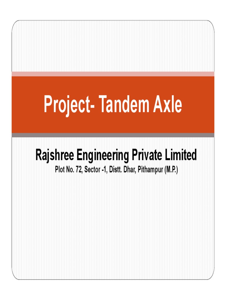 Tandem Axle Machine PPT1 PDF | PDF | Axle | Automotive Industry