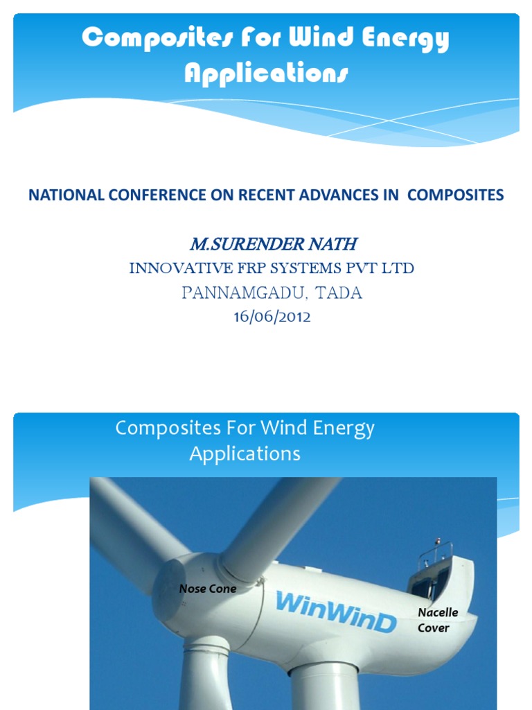 Composites For Wind Energy Applications: National Conference On Recent ...