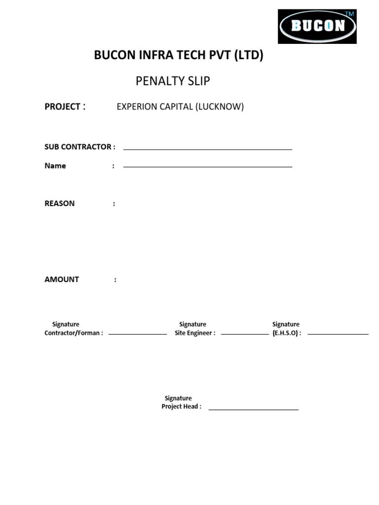 Penalty Slip | PDF