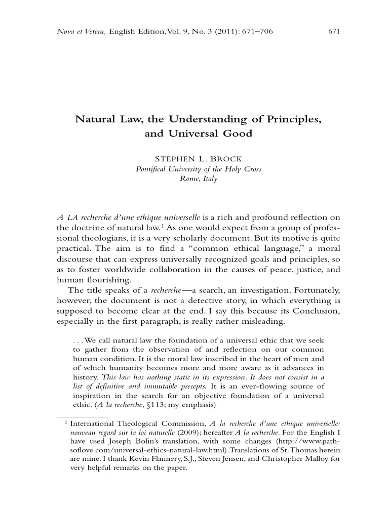 Natural Law and Universal Ethics Explained | PDF | Natural Law | Reason
