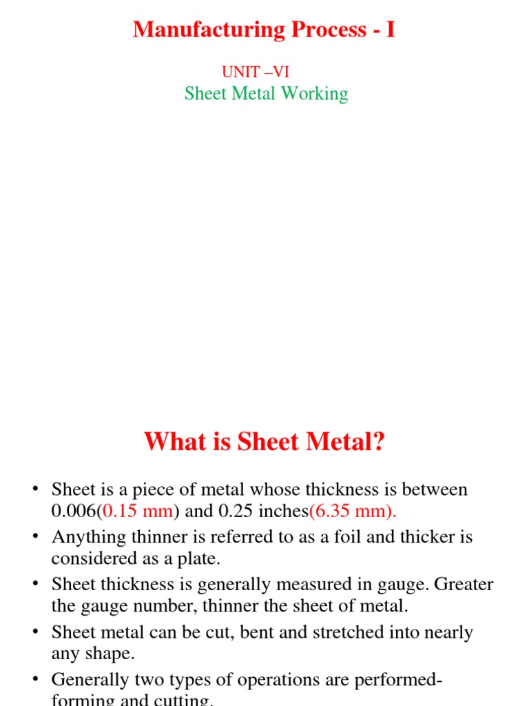 Sheet Metal Working Processes Overview | PDF | Sheet Metal | Metalworking