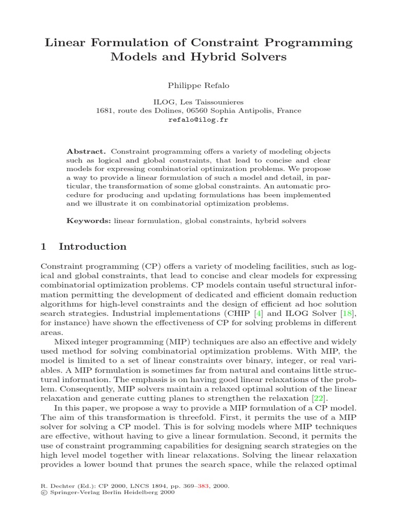 LF Hybrid Solvers | PDF | Mathematical Optimization | Linear Programming