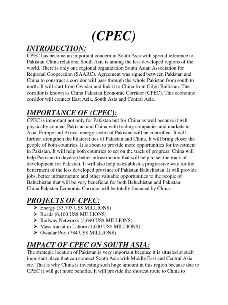 CPEC | PDF | Pakistan | China
