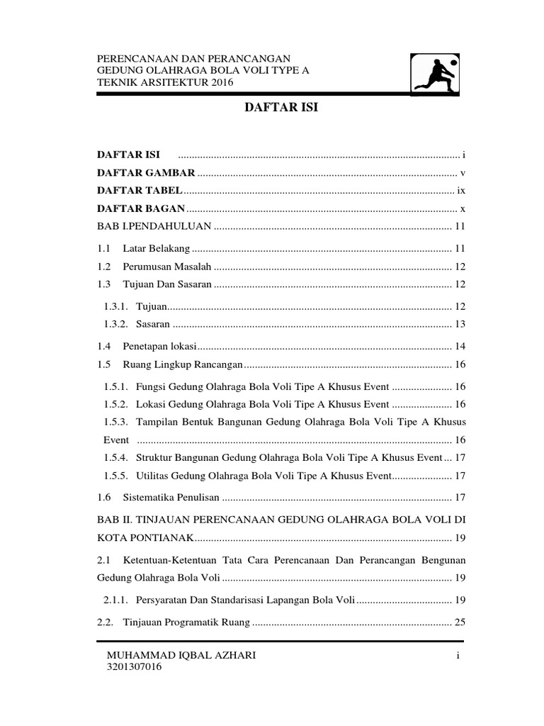 Perancangan Gor Bola Voli PDF | PDF