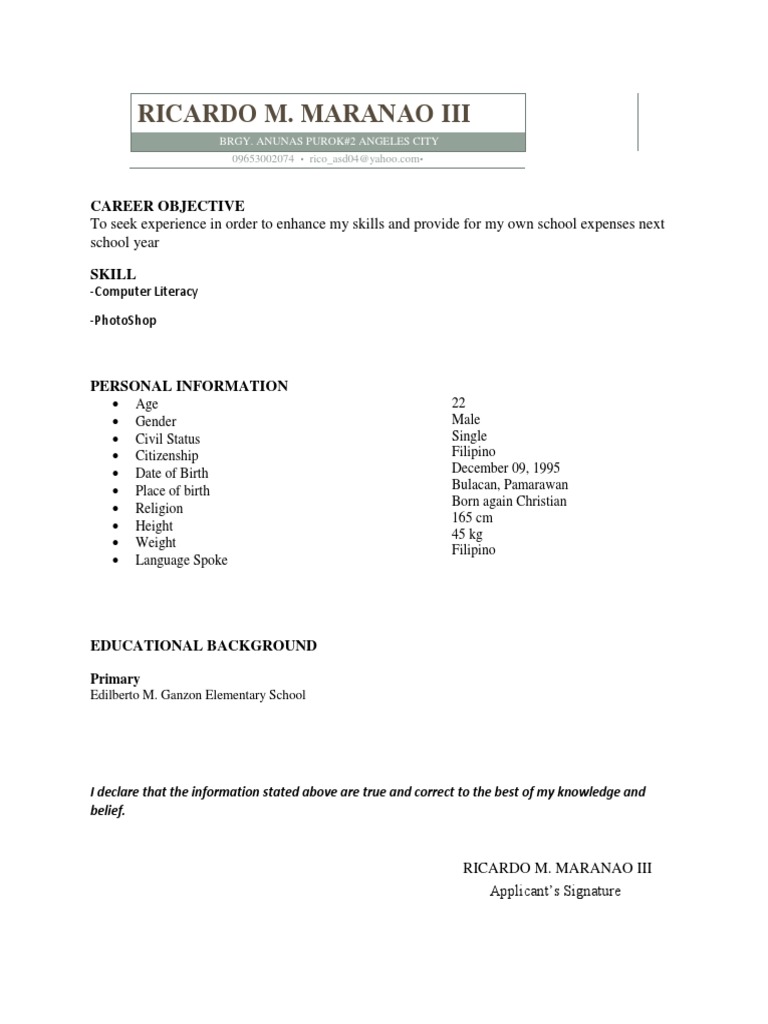 Resume of Ricardo M. Maranao III | PDF