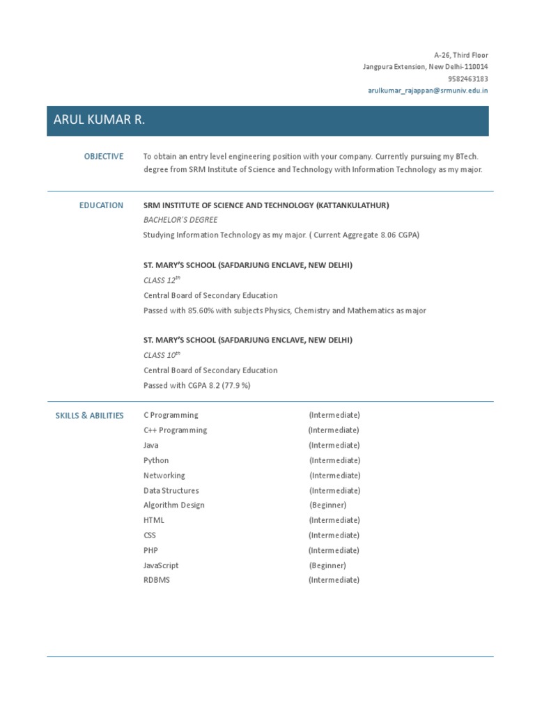 Arul Kumar R.: Objective | PDF | Internet Of Things | Databases