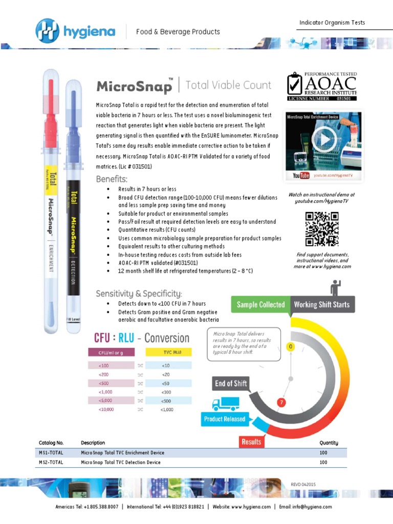 Rapid Total Viable Count Testing | PDF | Colony Forming Unit | Biology