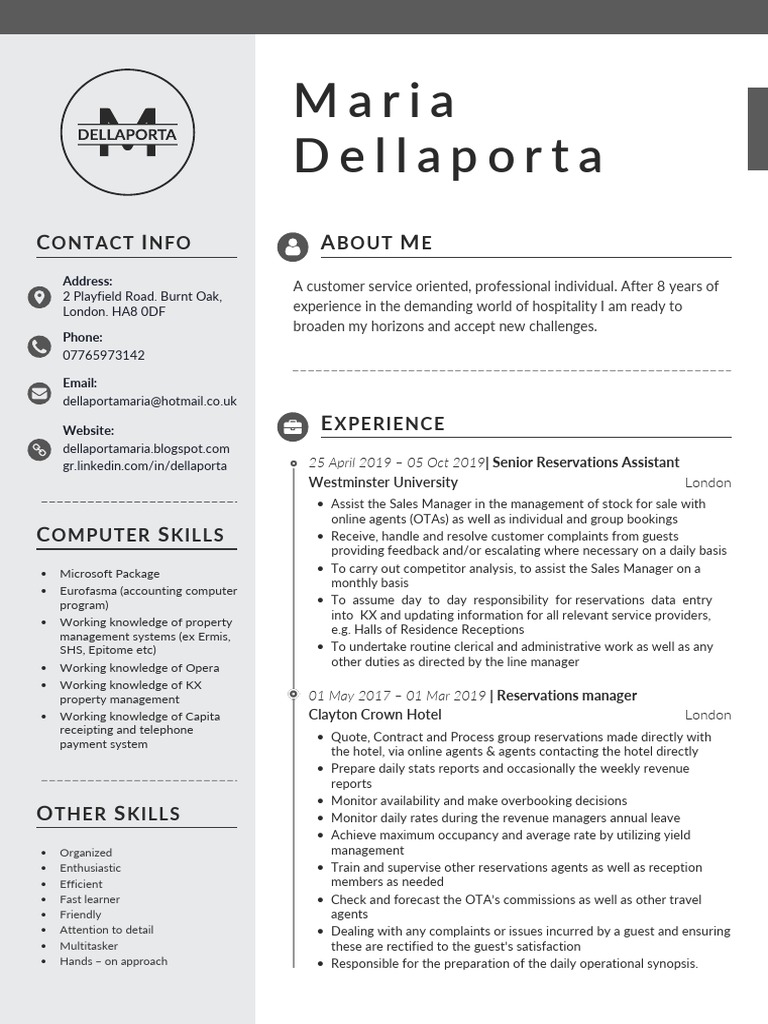 Maria Dellaporta CV 2019 | PDF | Business