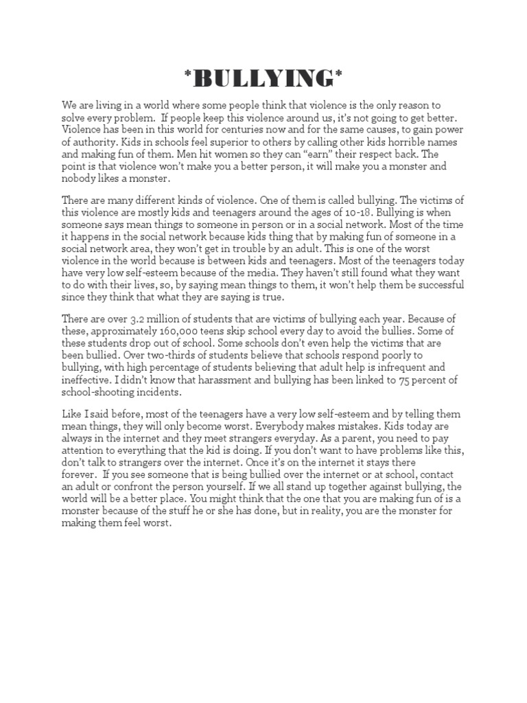 Bullying | PDF | Bullying | Adolescence