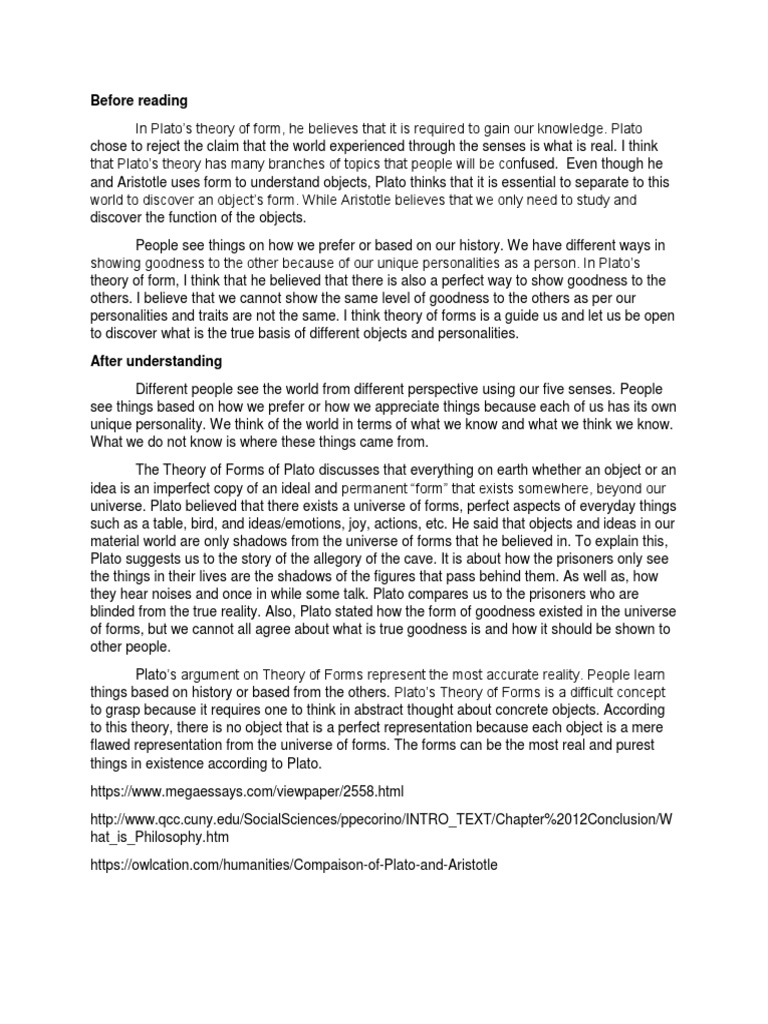 Plato's Theory of Forms Explained | PDF | Plato | Truth