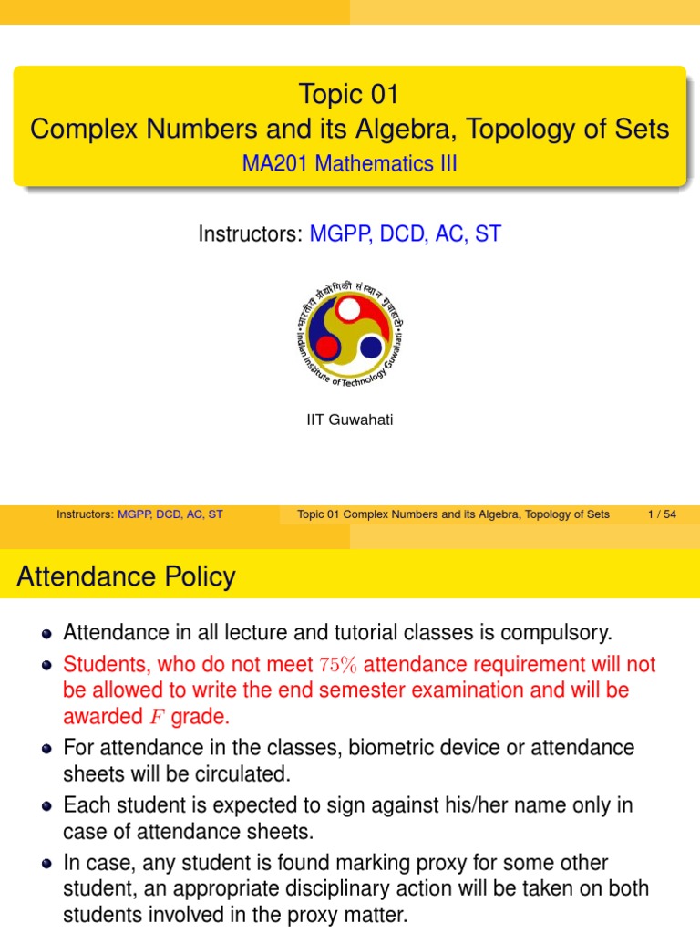 Complex Variables Slides IITG | PDF | Complex Number | Integer